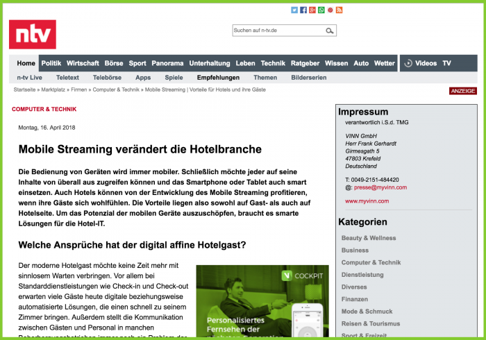 ntv – Mobile Streaming